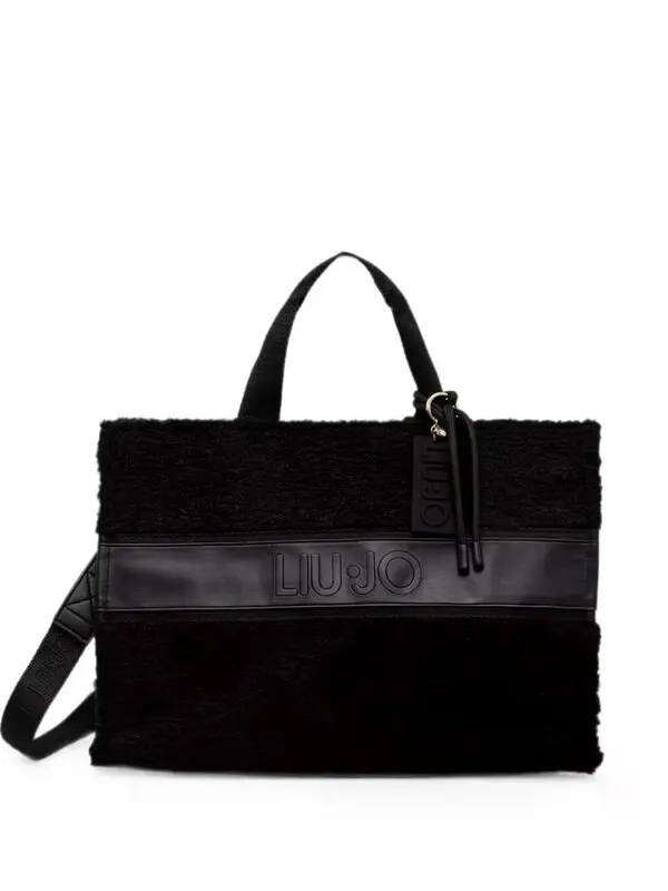 Liu Jo Fleece-texture Logo-patch Tote Bag
