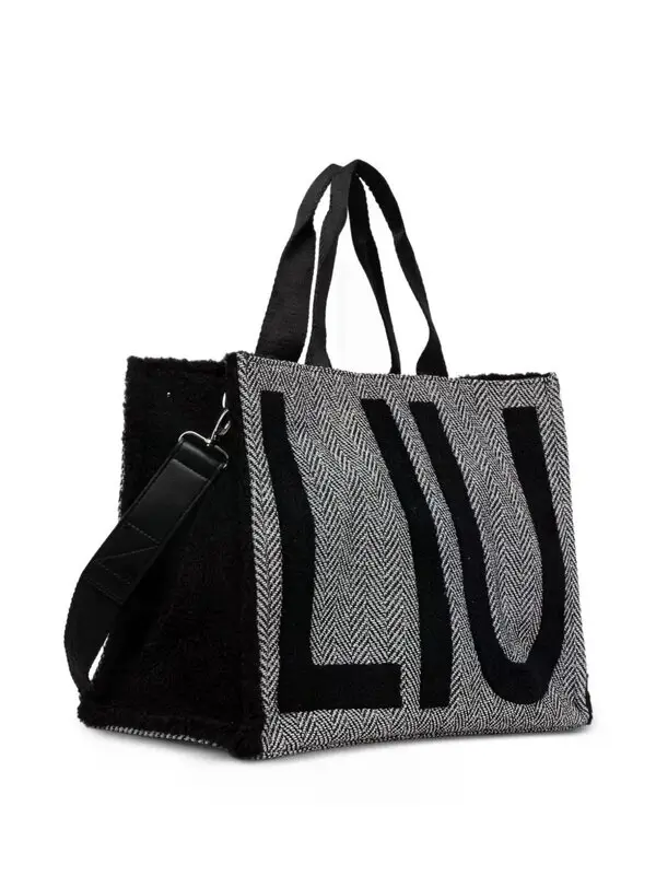 Liu Jo Large Check-pattern Logo-patch Tote Bag