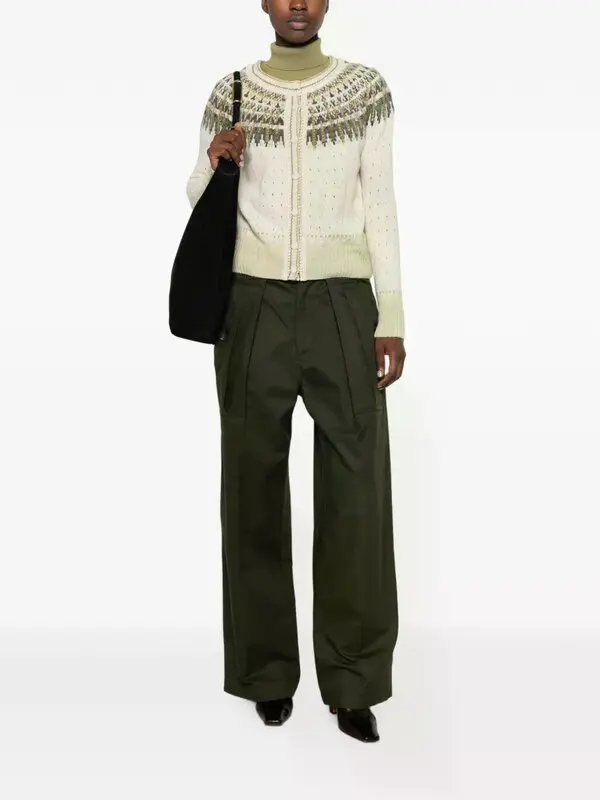 Ermanno Scervino Sequin-embellished Fair Isle Cardigan - Neutrals
