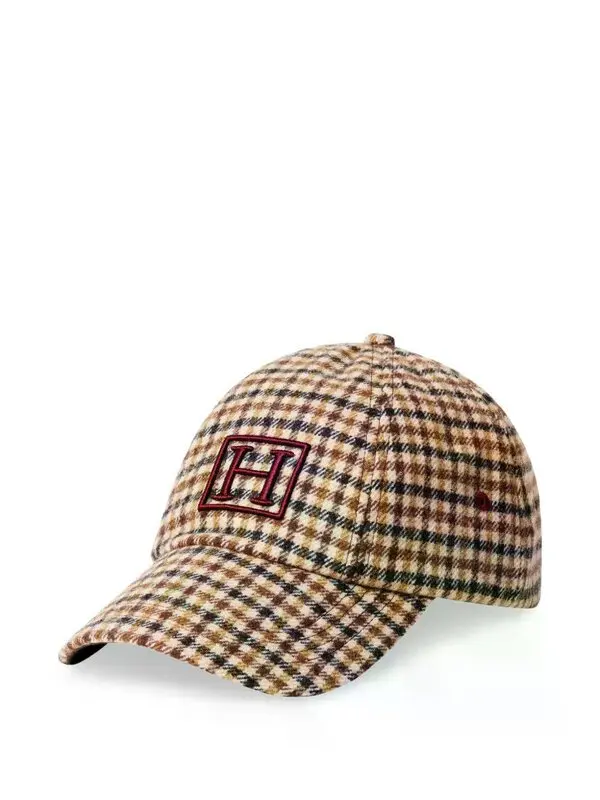 HACKETT LONDON Check Pattern Logo Embroidered Cap