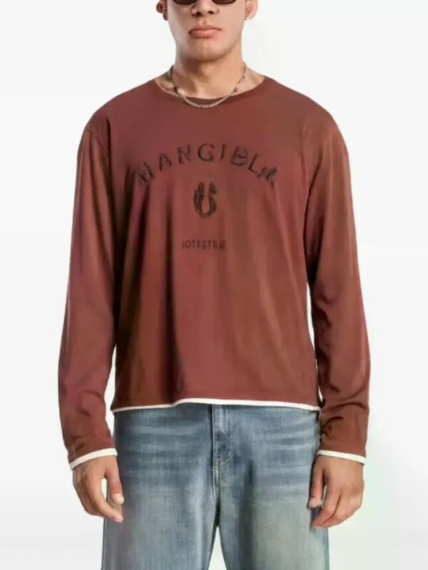 MAISON MARGIELA Logo-print Long-sleeved T-shirt