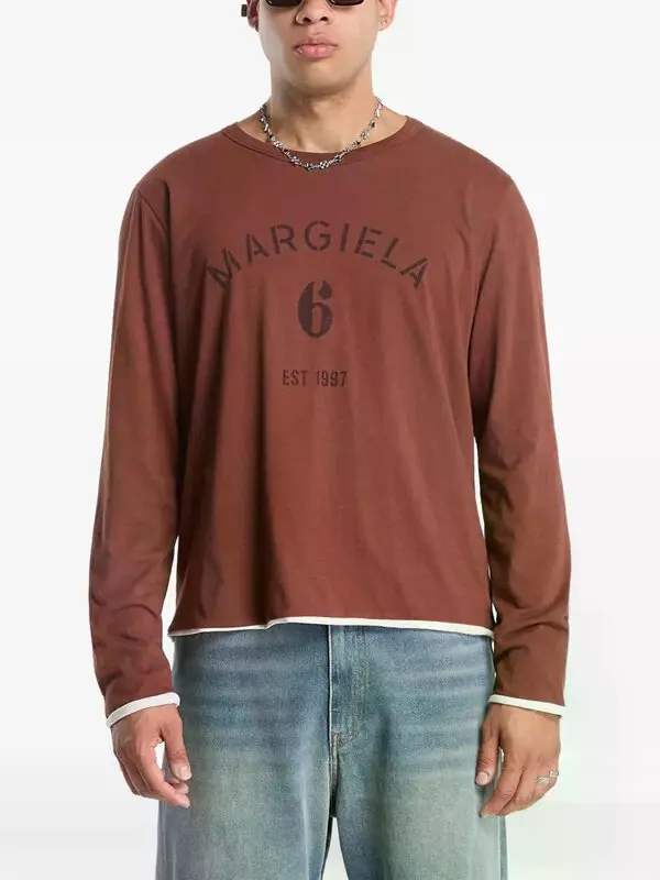 MAISON MARGIELA Logo-print Long-sleeved T-shirt
