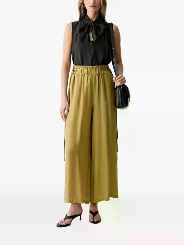 VICOLO Elasticated-waistband Wide-leg Palazzo Pants