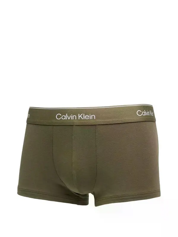 Calvin Klein Logo-waistband Trunks Set Of Three - Black