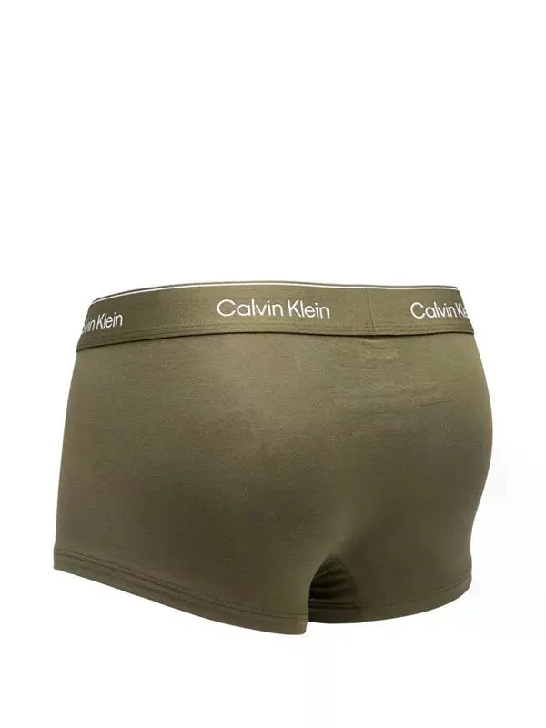 Calvin Klein Logo-waistband Trunks Set Of Three - Black