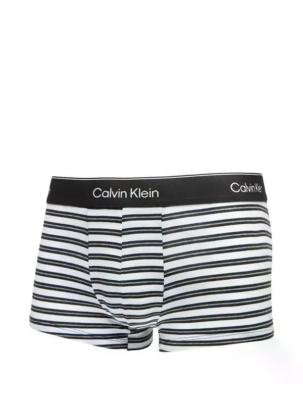 Calvin Klein Logo-waistband Trunks Set Of Three - Black