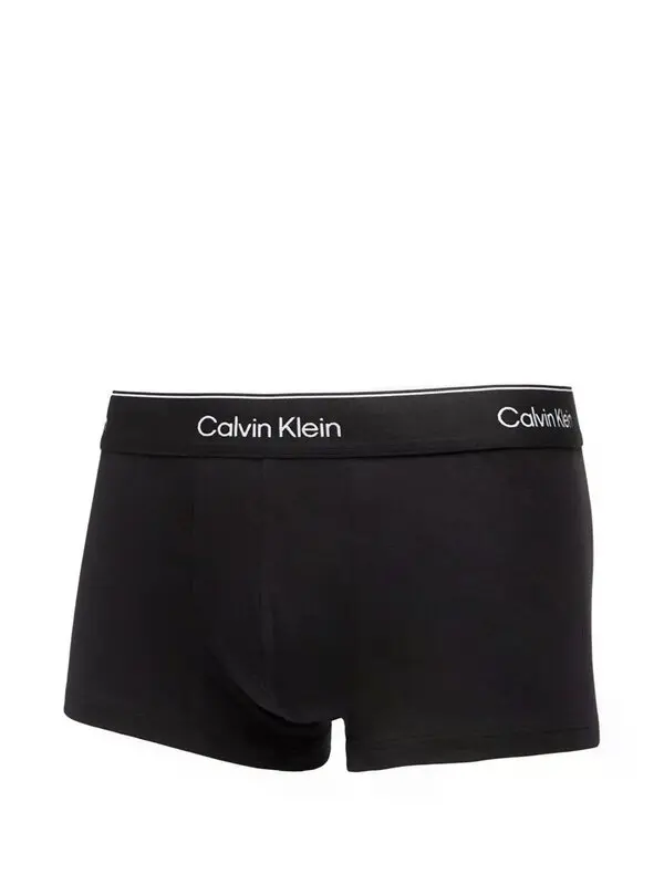 Calvin Klein Logo-waistband Trunks Set Of Three - Black