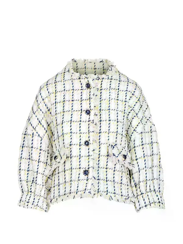 Essentiel Antwerp Jayden Checked Frayed-edge Jacket