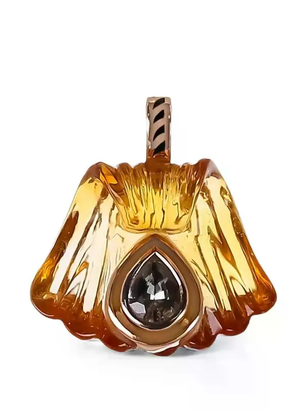 DEZSO Capri Citrine And Sapphire Pendant - Pink