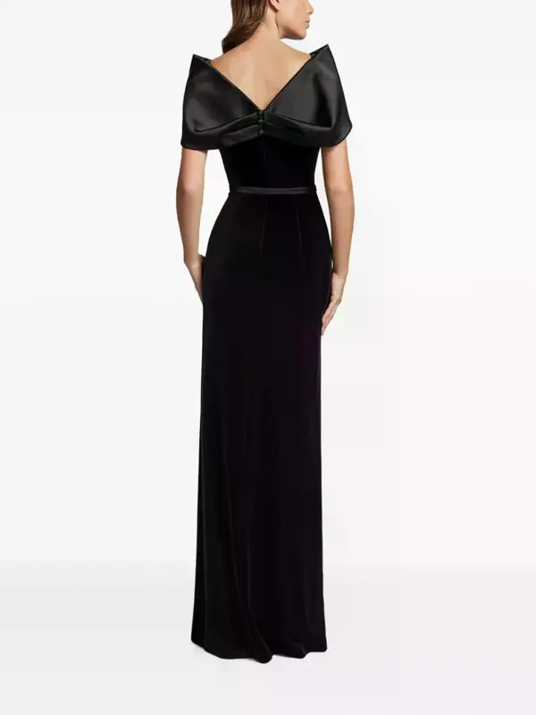 CRISTALLINI Bow-detail Velvet Dress