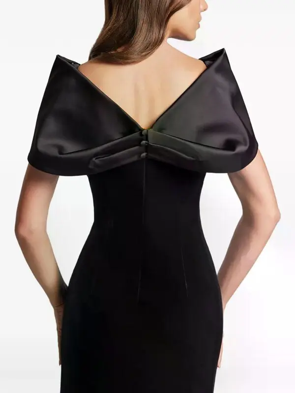 CRISTALLINI Shadow Bow-detail Maxi Dress