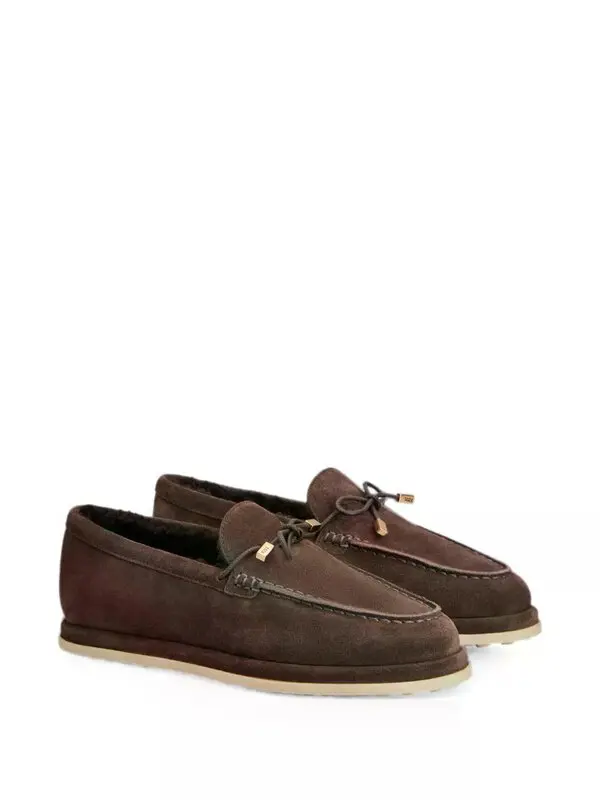 TOD'S Gomma Suede Shearling Lined Loafers