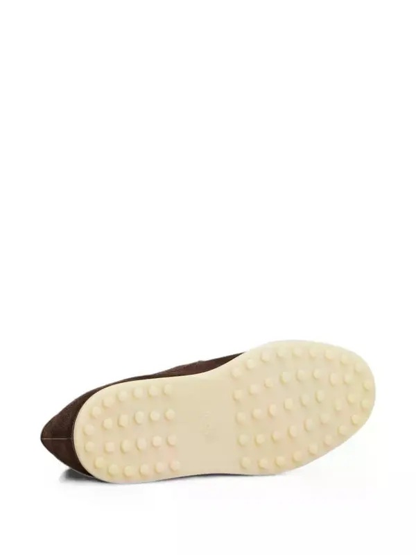 TOD'S Gomma Suede Shearling Lined Loafers
