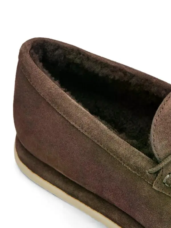 TOD'S Gomma Suede Shearling Lined Loafers