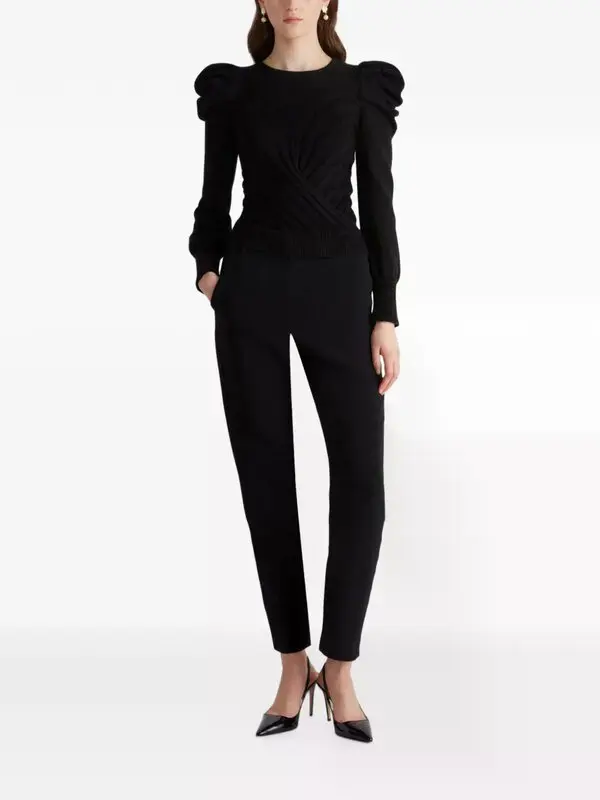 VIOLANTE NESSI Puffed-shoulder Ribbed-knit Sweater