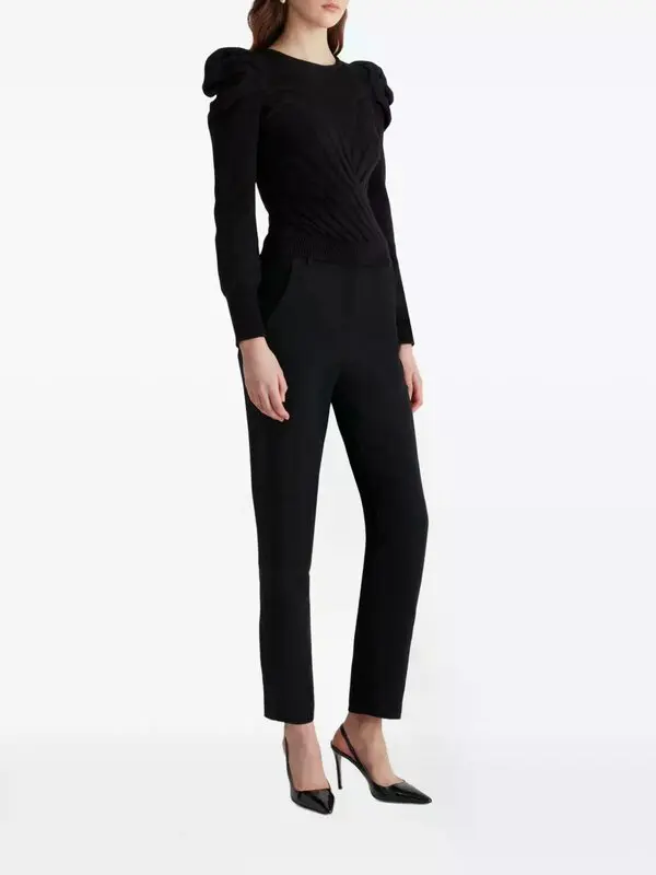 VIOLANTE NESSI Puffed-shoulder Ribbed-knit Sweater