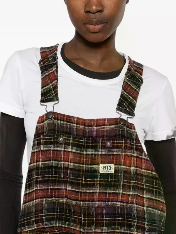 R13 Plaid-print Jumpsuit