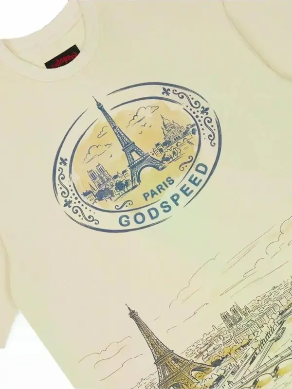 GODSPEED Paris Skyline Graphic-print T-shirt - Neutrals