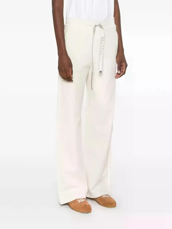 Max Mara Beige Cotton Straight-leg Trousers