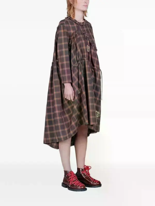 Henrik Vibskov Check-pattern Ruffled Midi Dress
