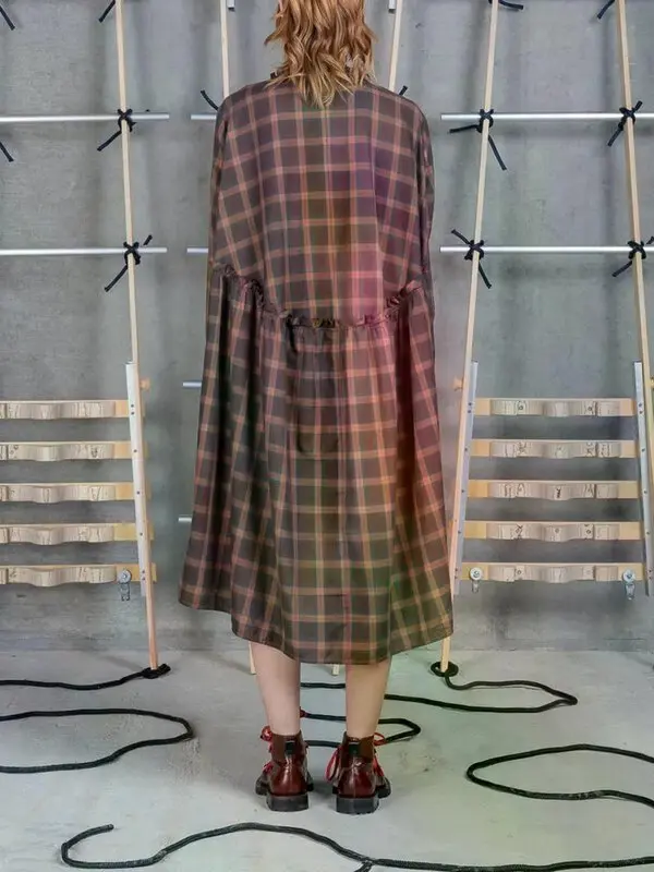 Henrik Vibskov Check-pattern Ruffled Midi Dress