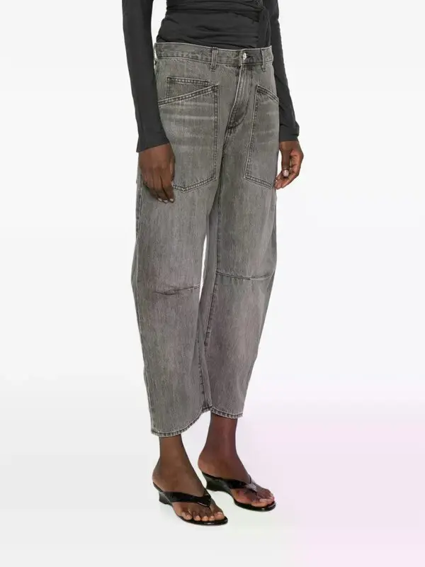 NILI LOTAN Faded Patch-pocket Jeans