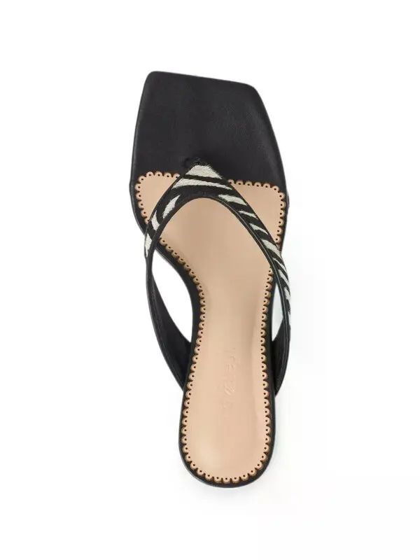 Cinq À Sept Frankie Zebra-pattern Sandals - Black