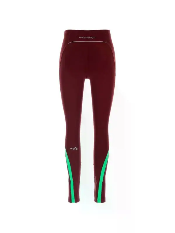 Balenciaga Techwear Leggings In Burgundy/ Aqua