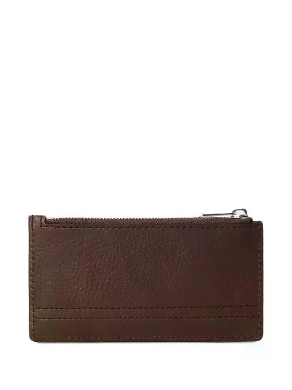 LEMAIRE Gear Card Holder And Coin Purse In Leather - Brown