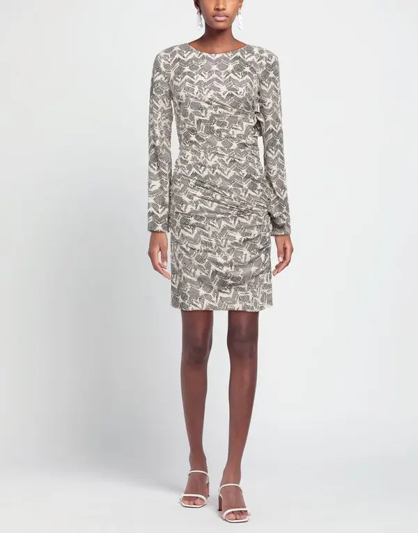 Patrizia Pepe Midi Dress Ivory Size Polyester, Elastane