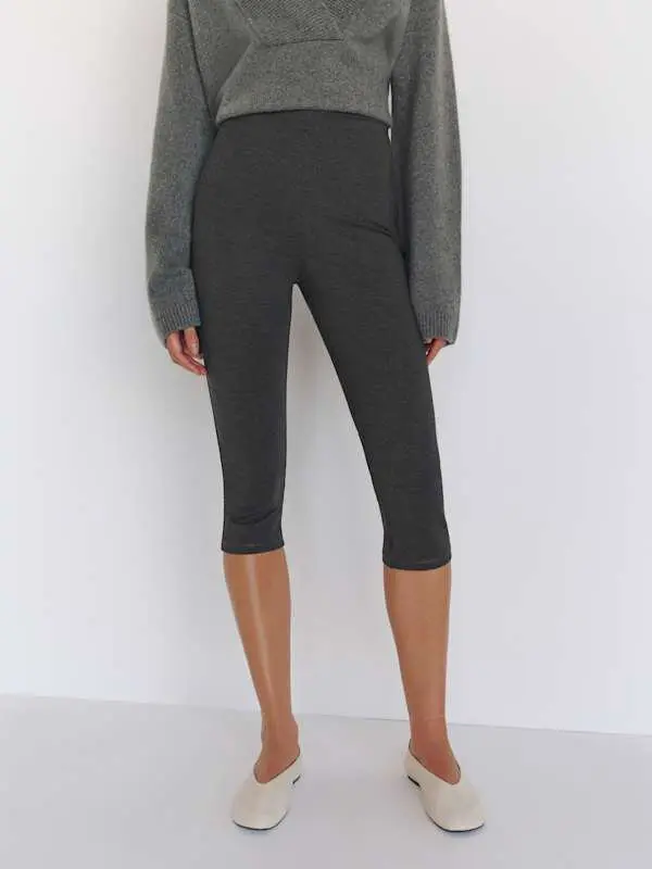 REFORMATION Jill Cropped Knit Pant Heather