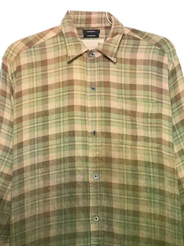 R13 Check-print Distressed-effect Shirt