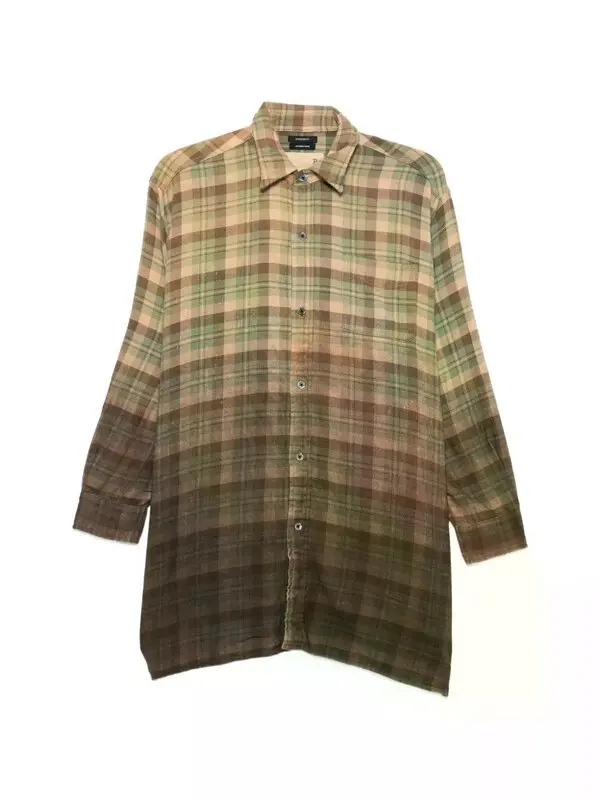 R13 Check-print Distressed-effect Shirt