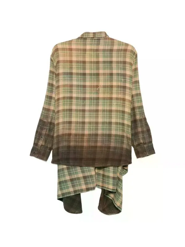 R13 Check-print Distressed-effect Shirt