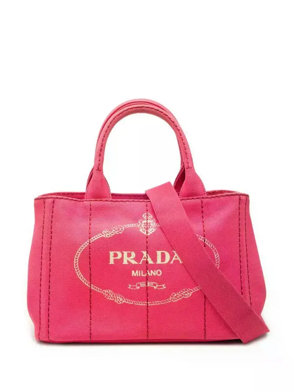 Prada 2013-2026 Small Canvas Canapa Logo Tote Satchel