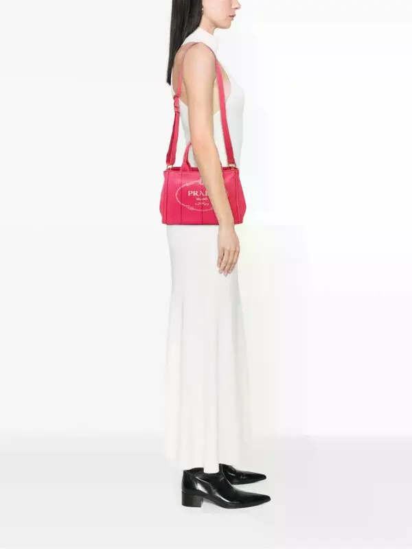 Prada 2013-2026 Small Canvas Canapa Logo Tote Satchel
