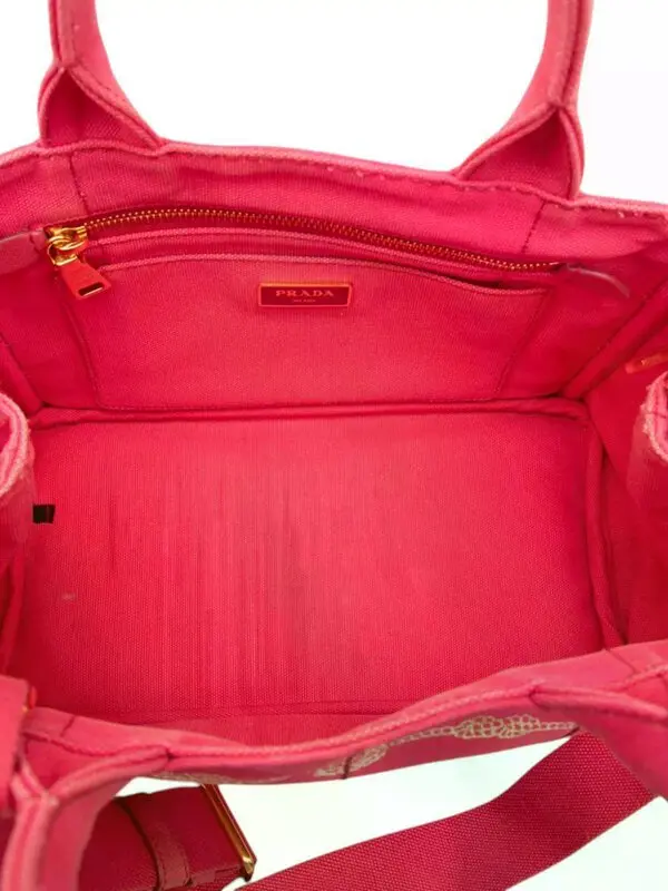 Prada 2013-2026 Small Canvas Canapa Logo Tote Satchel