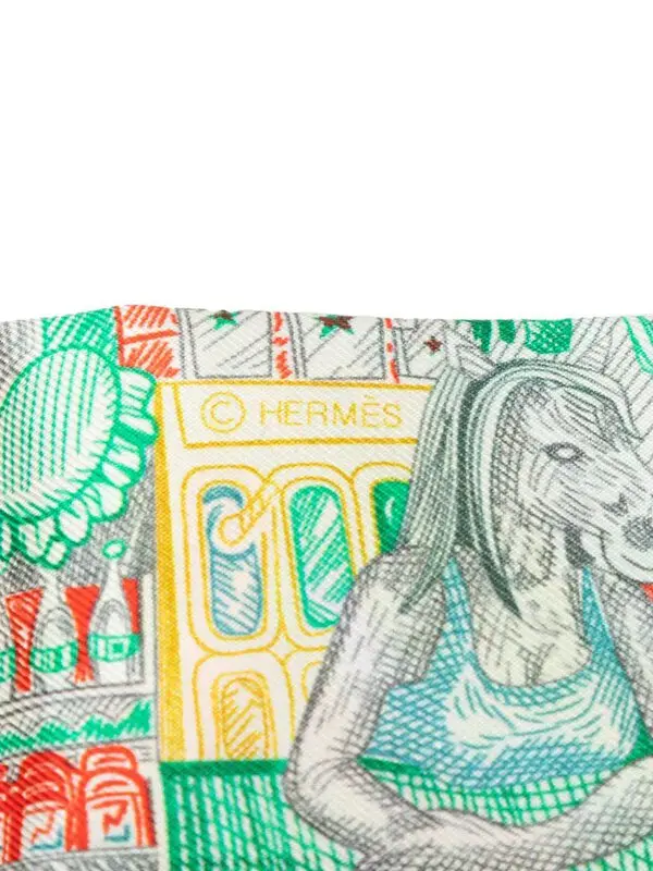 Hermès 2000-2026 City Of Light Silk Twilly Scarf Scarves - Green