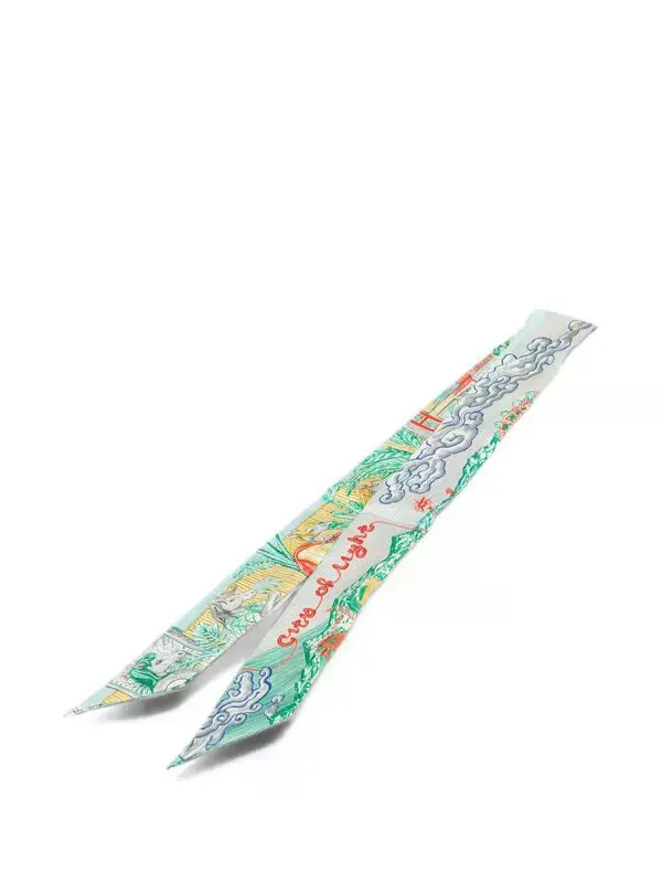 Hermès 2000-2026 City Of Light Silk Twilly Scarf Scarves - Green