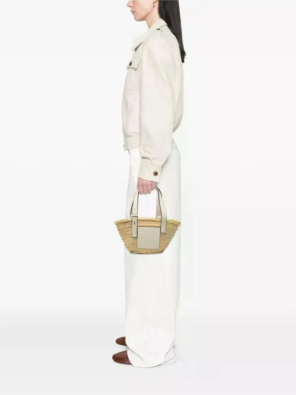Loewe 2023 Small Raffia Anagram Basket Tote Bag