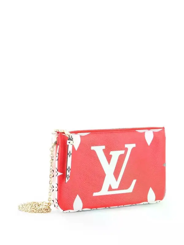 LOUIS VUITTON Double Zip Pochette Limited Edition Colored Monogram Giant Clutch Bag