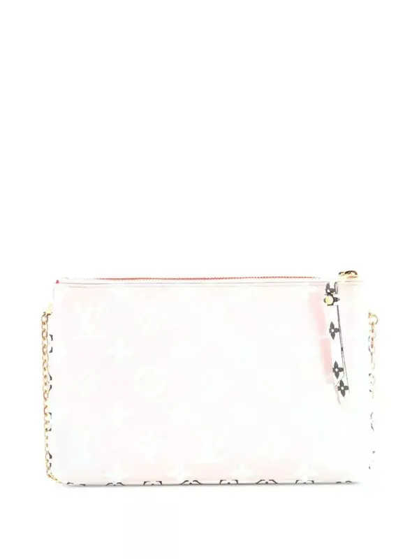LOUIS VUITTON Double Zip Pochette Limited Edition Colored Monogram Giant Clutch Bag - Pink