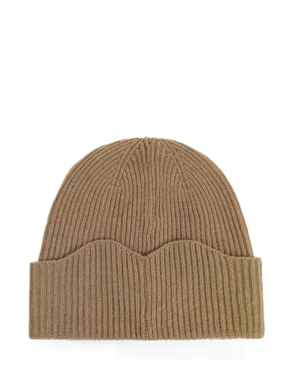 Moschino Logo-intarsia Ribbed-knit Beanie Hat