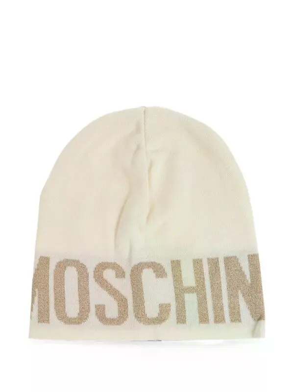 Moschino Logo-intarsia Beanie Hat - Neutrals