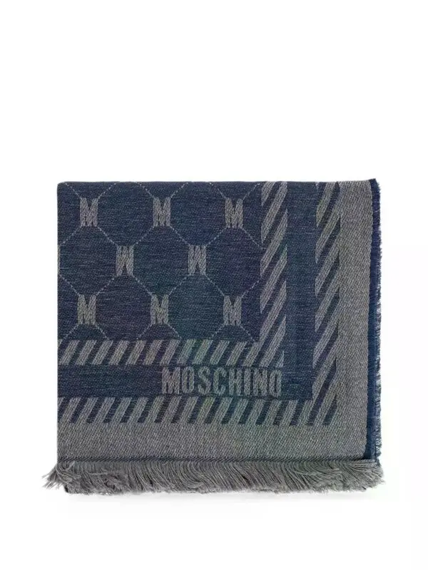 Moschino Monogram-print Frayed Scarf