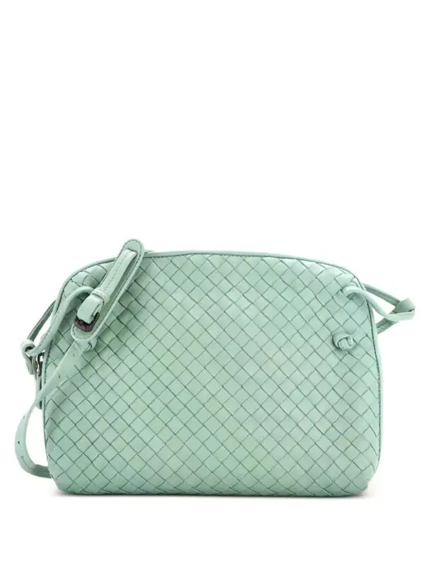 Bottega Veneta Nodini Intrecciato Nappa Small Crossbody Bag - Green