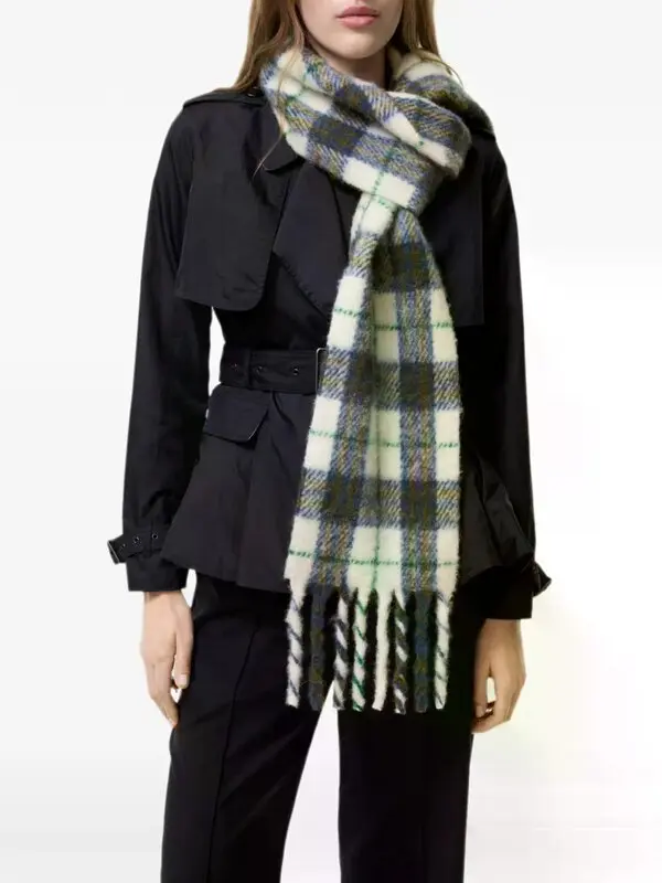 Burberry Checked Alpaca Blend Scarf