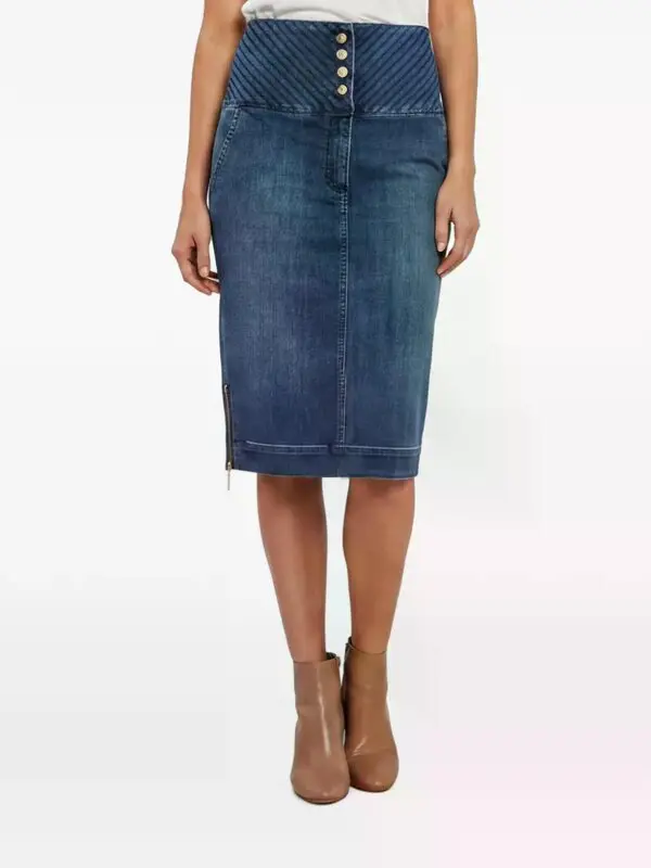 Elisabetta Franchi Denim Midi Skirt
