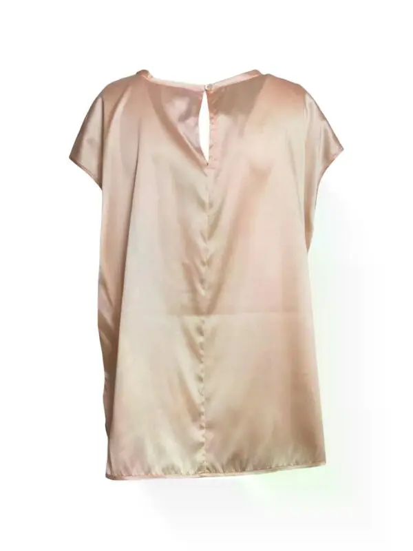 SOLOTRE Satin-finish Short-sleeve Blouse