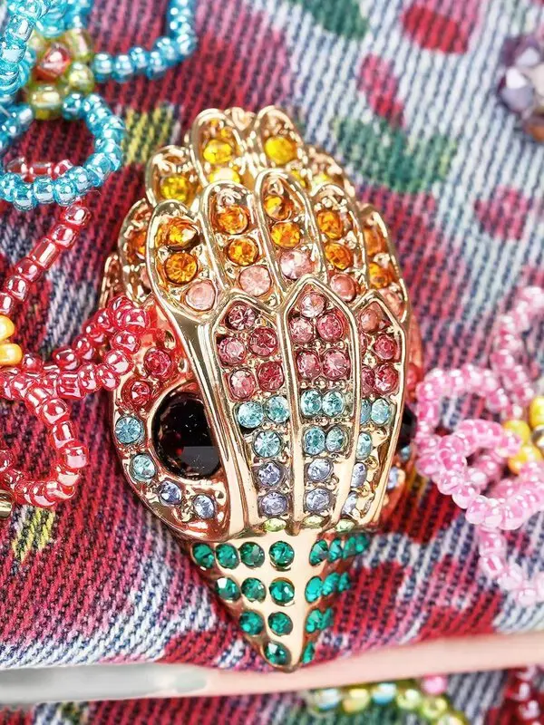 Kurt Geiger Bead-embellished Floral-print Shoulder Bag